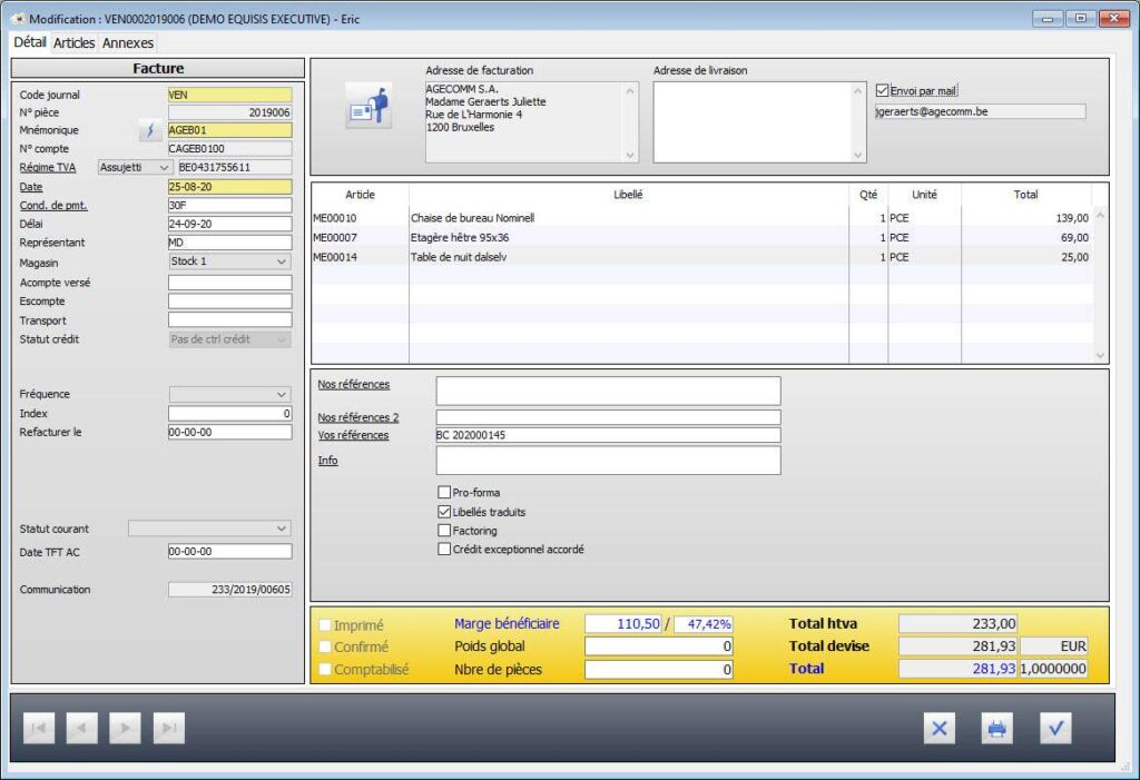 Logiciel Devis-Factures | MAC/PC | EQUISIS ERP